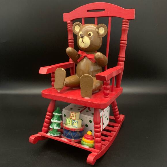 Vintage | Holiday | Vintage Music Box Teddy Bear Rocking Chair | Poshmark